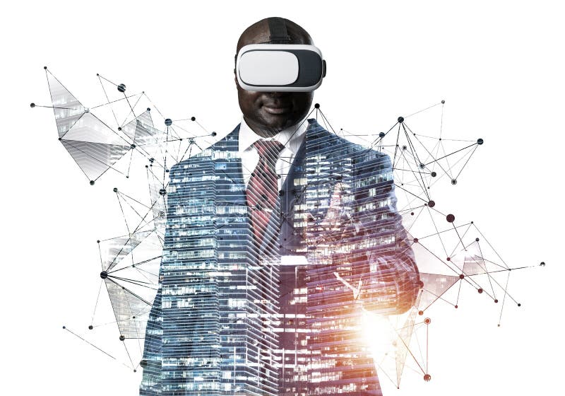 African Businessman Exploring Virtual World Stock Image - Image of ...