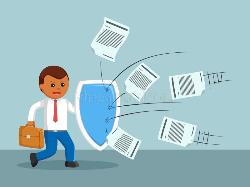 African Businessman Protecting Himself with Shield Stock Vector ... African Businessman Protecting Himself with Shield Stock Vector ...