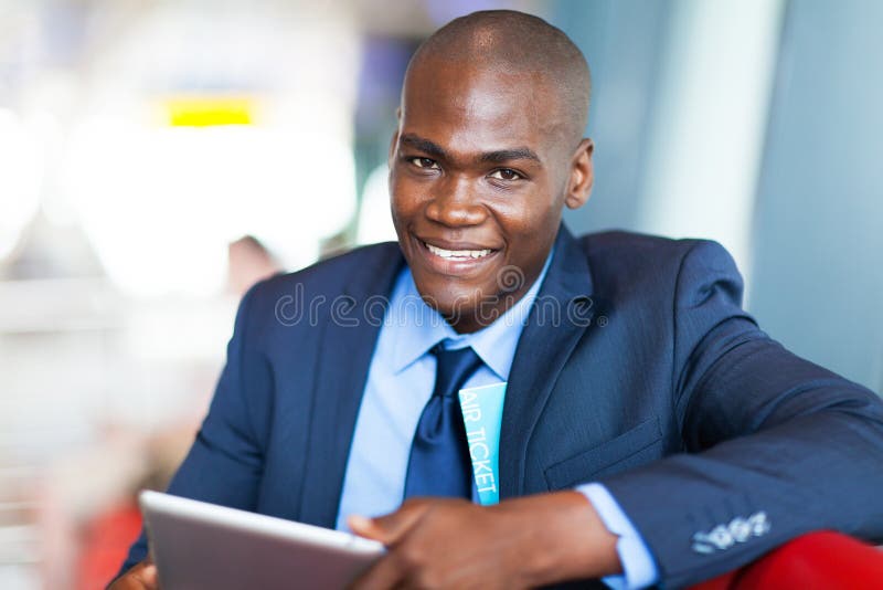 African businessman tablet stock photo. Image of computer - 29500164