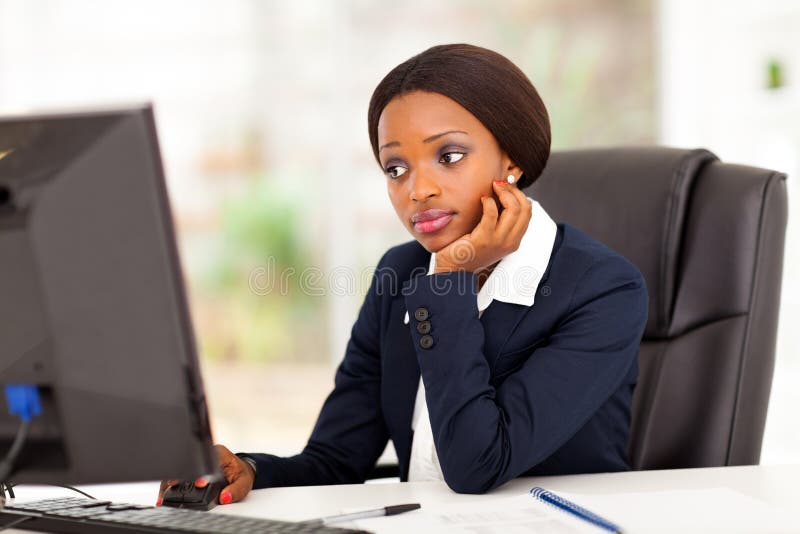 African Businesswoman Computer Stock Image - Image of occupation ...