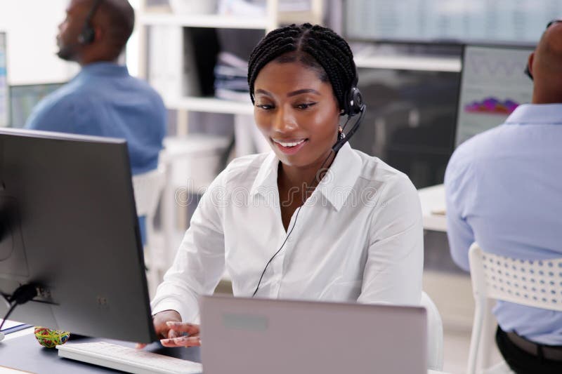 African Call Center Customer Service Contact Centre Stock Photo - Image ...