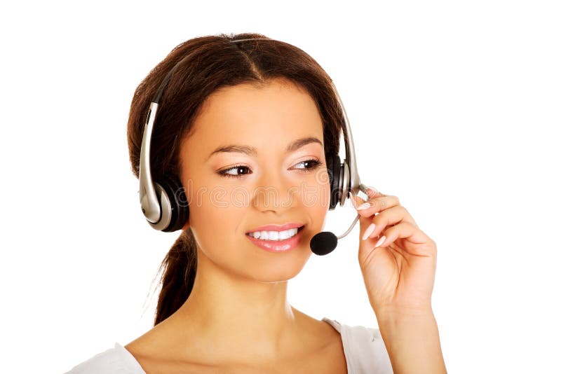 African Call Center Operator Stock Image - Image of studio, business ...