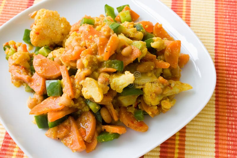 African Cauliflower Beans Dish Stock Image - Image of vegetables ...