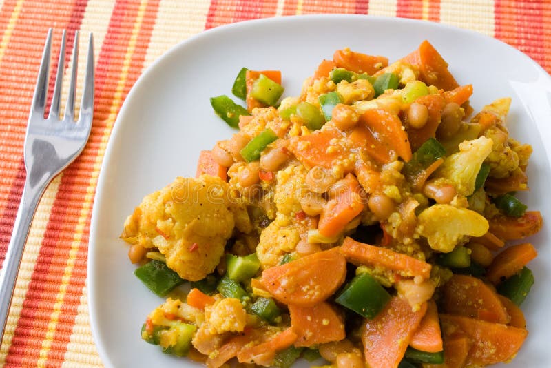 African Cauliflower Beans Dish Stock Image - Image of eating ...