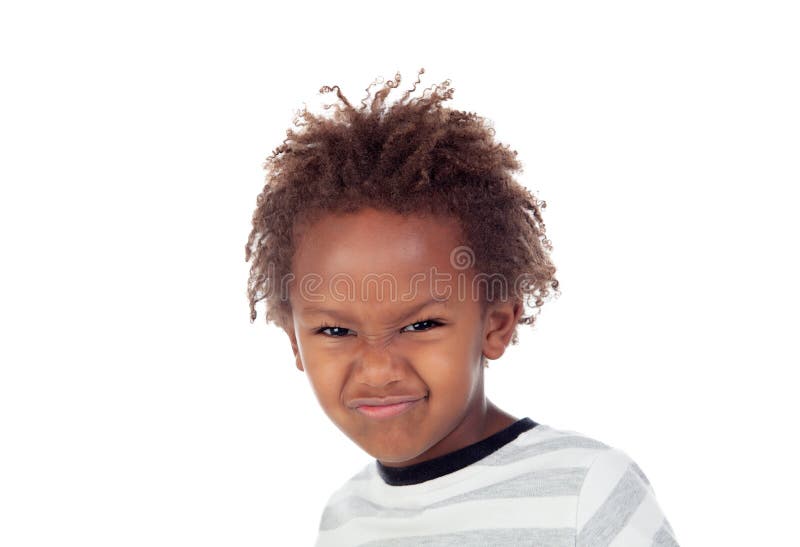 African Child Putting Mean Face Stock Image - Image of african ...