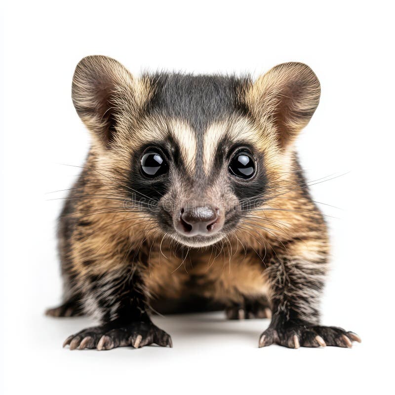 African Civet Standing on a White Background in a Clean and Isolated ...