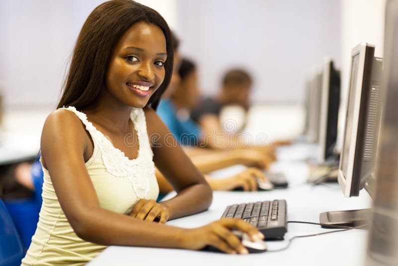 African students computer stock image. Image of cheerful - 29039485