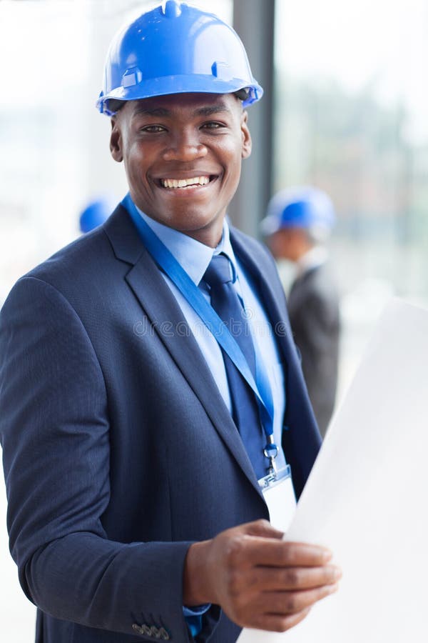 African Construction Manager Stock Photo - Image of looking ...