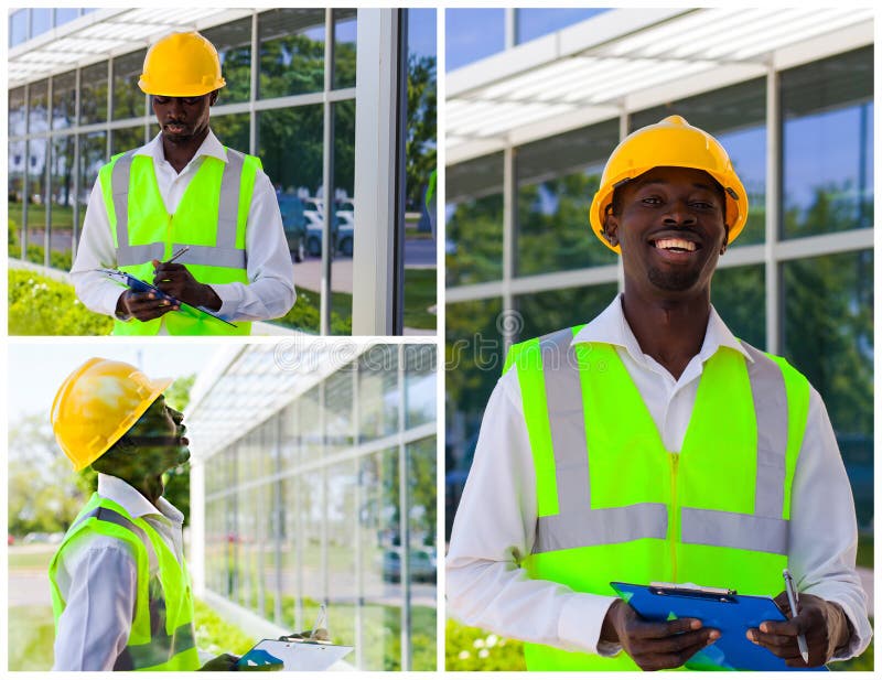 African Construction Worker Stock Photo - Image of hardhat, labor ...