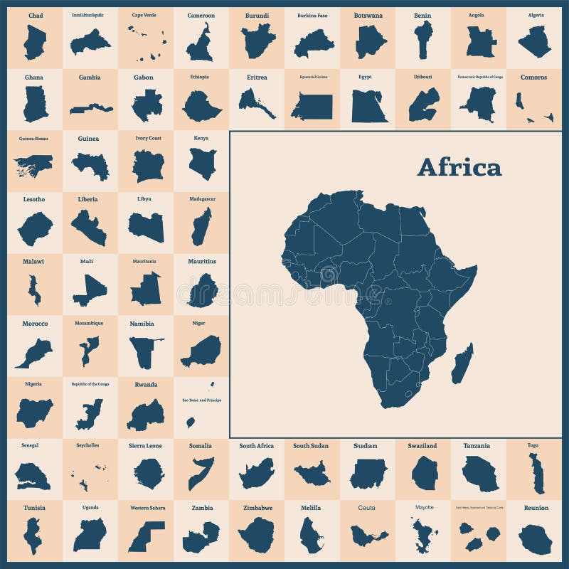 African Continent and All Countries of Africa. Vector Stock Vector ...