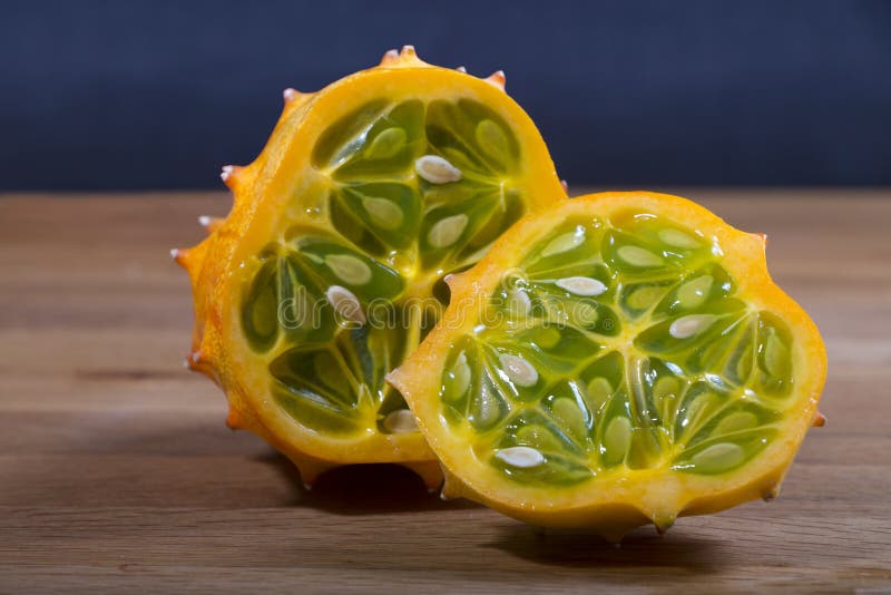 African Cucumber Cucumis Metuliferus, Kiwano, Horned Melon Stock Image ...