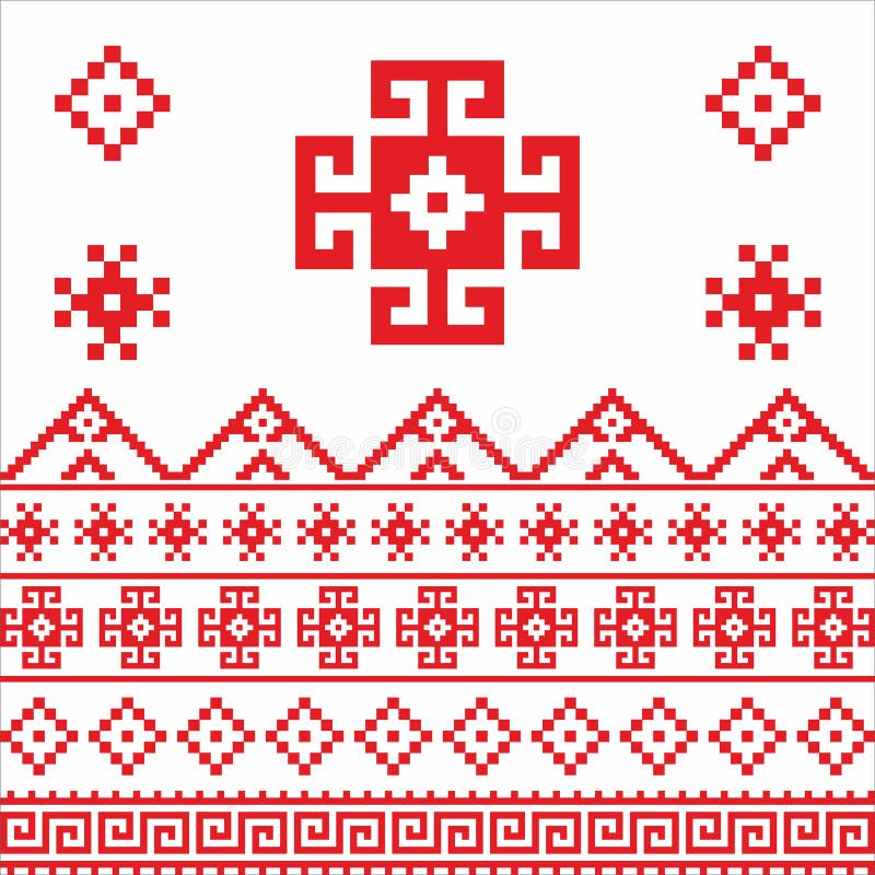 Moldavian pattern stock vector. Illustration of flower - 60156405