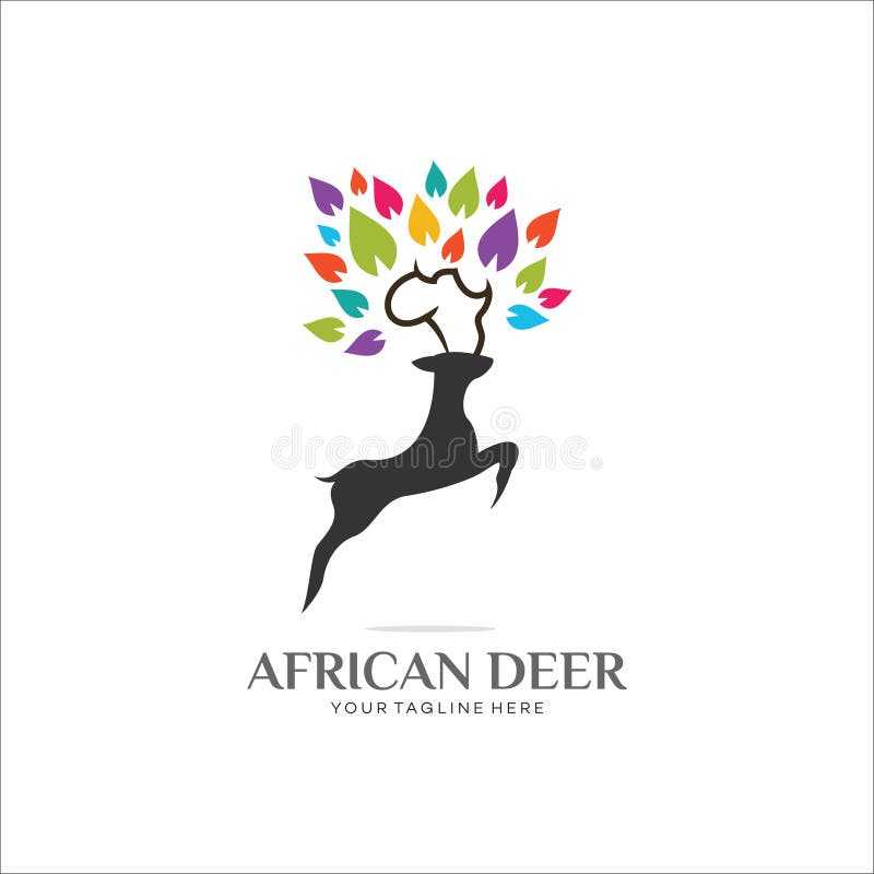 Wild Deer Logo Design Template Illustration Stock Vector - Illustration ...