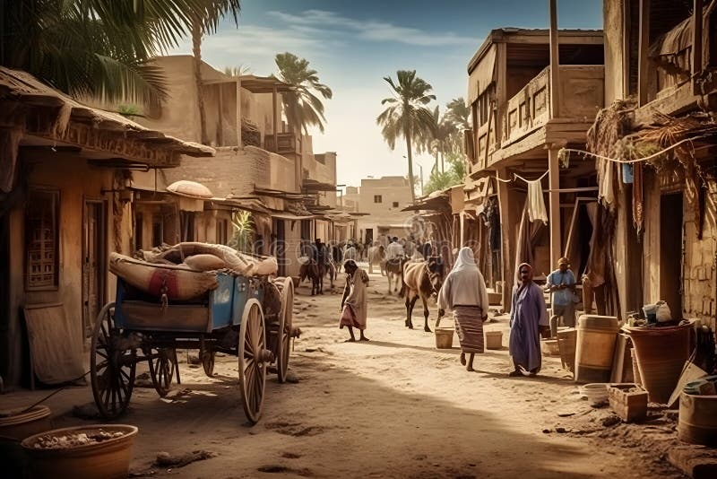 African Desert Market. Neural Network AI Generated Stock Illustration ...