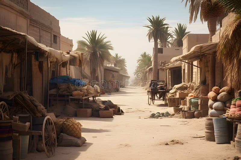 African Desert Market. Neural Network AI Generated Stock Illustration ...