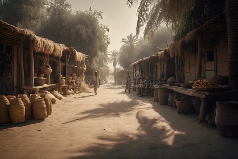 African Desert Market. Neural Network AI Generated Stock Illustration ...
