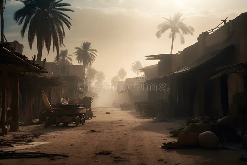 African Desert Market. Neural Network AI Generated Stock Illustration ...