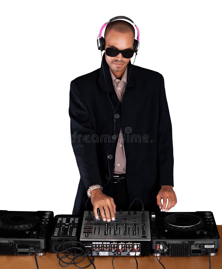 African DJ with a mixer stock photo. Image of profession - 161208420