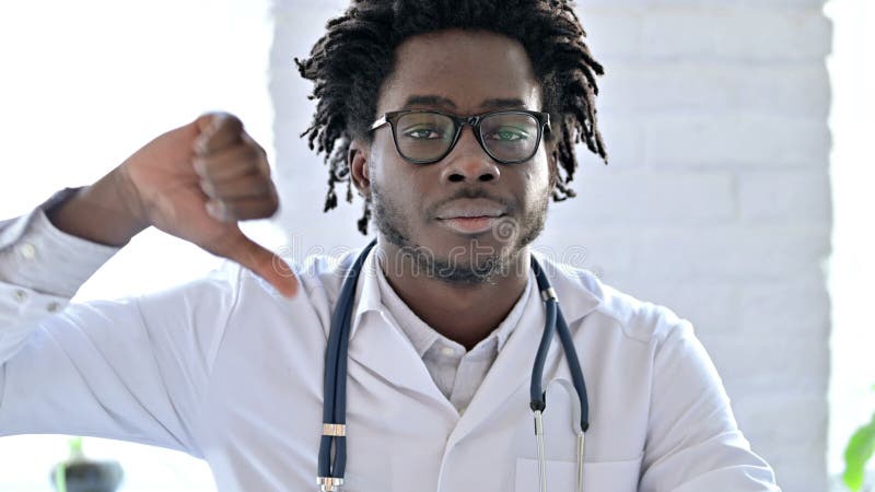 African Doctor Showing Thumbs Up Sign on White Background Stock Video ...