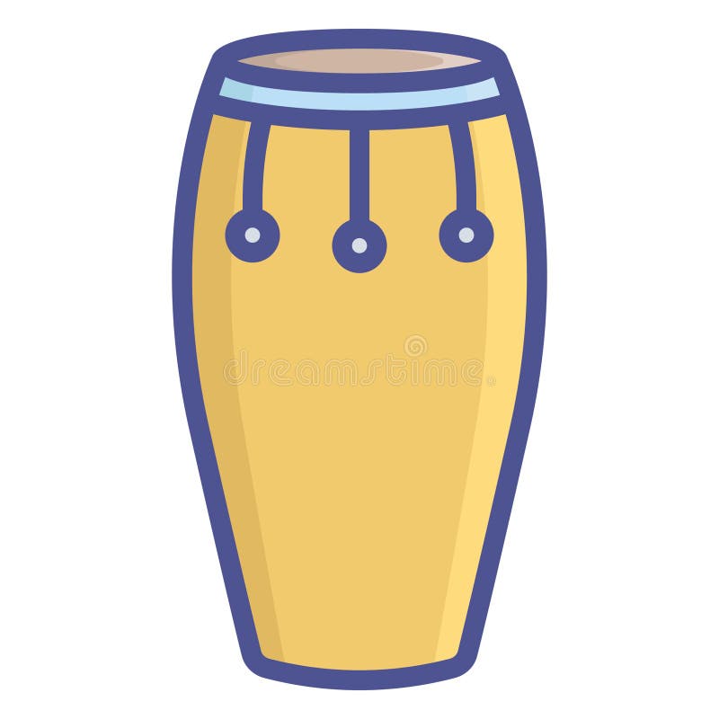African Drum, Conga Line Style Vector Icon Which Can Easily Modify or ...
