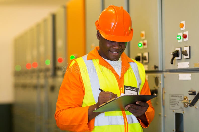 African Electrical Engineer Stock Image - Image of facility, industrial ...