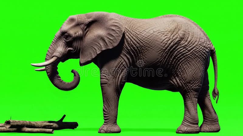 African Elephant on Green Screen. Realistic Elephant Movements for ...