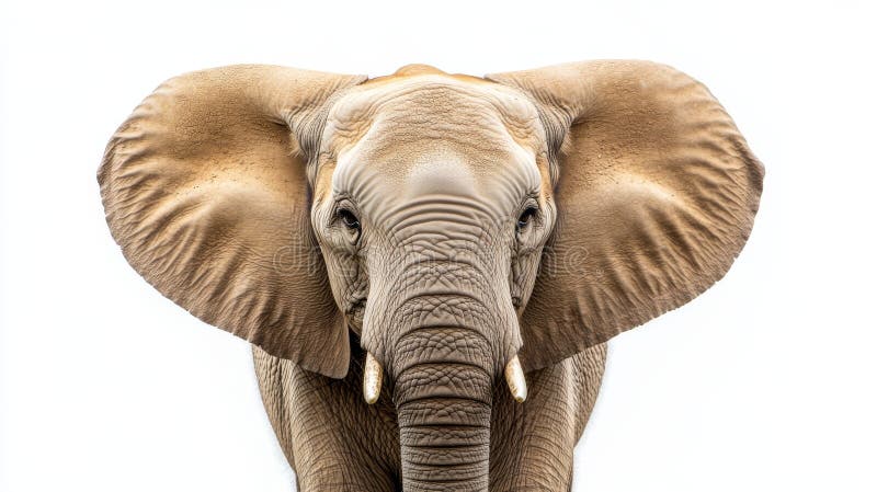 The African Elephant in this Image Faces Forward with Open Ears, Making ...