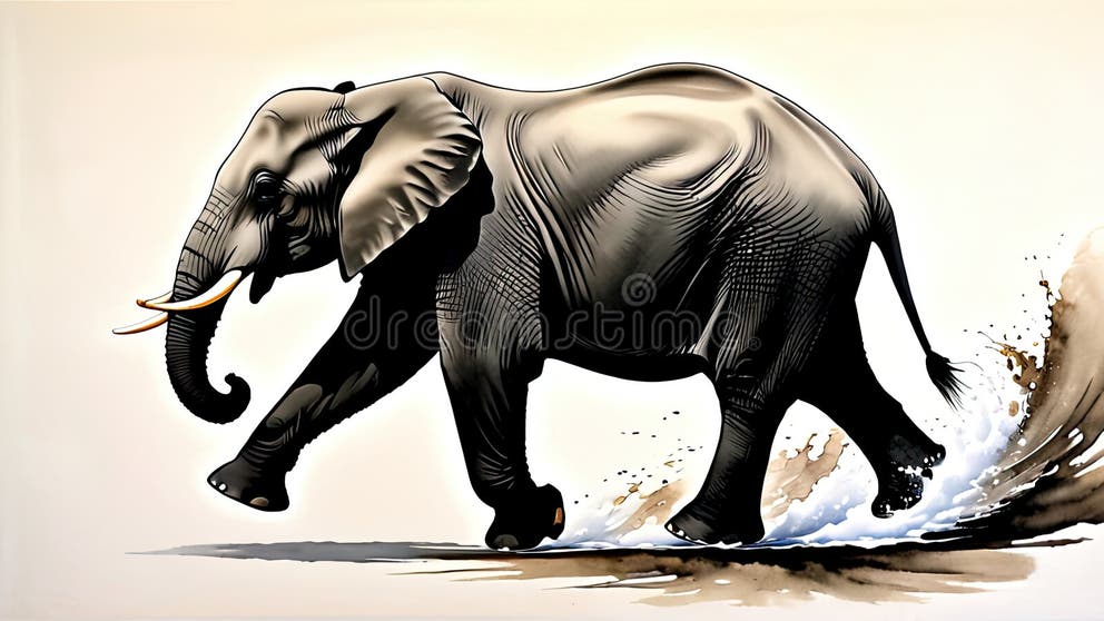 Elephant Running Stock Illustrations – 1,308 Elephant Running Stock ...