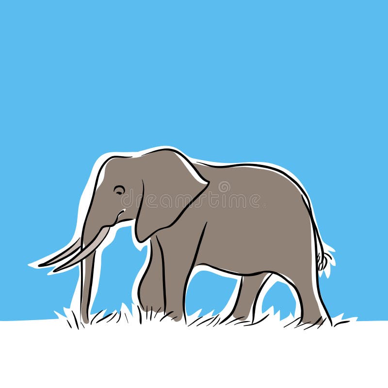 African Elephant Vector Illustration Stock Illustration - Illustration ...