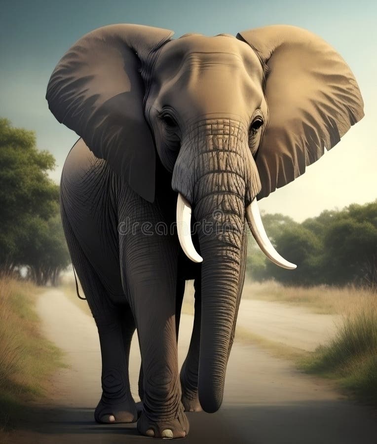 The African Elephant Image Ai Generated Stock Illustration ...