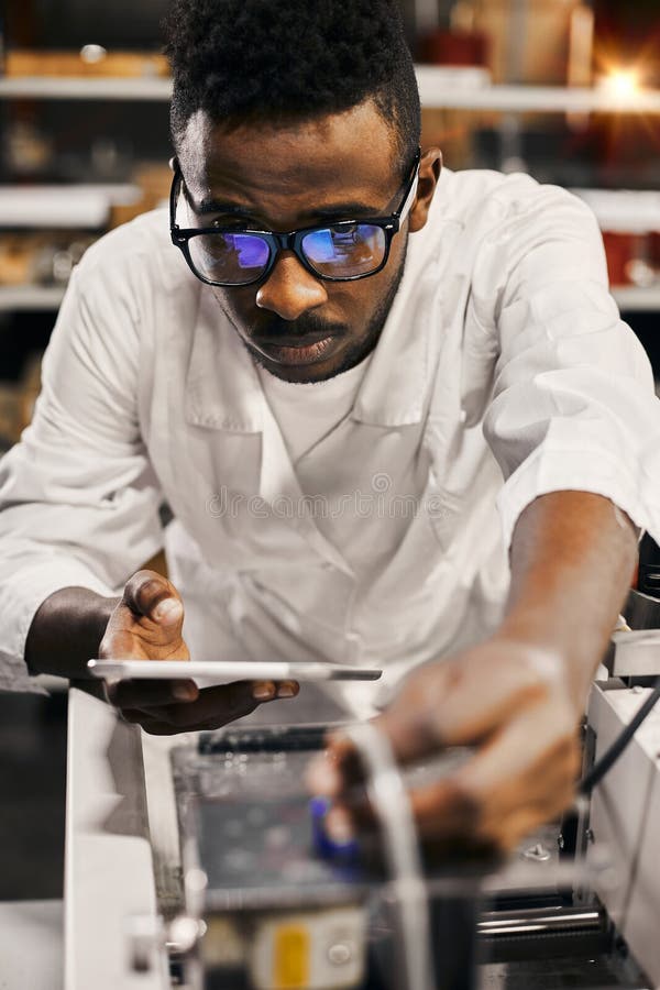 Programming Equipment in Dark Room Stock Image - Image of headphones ...