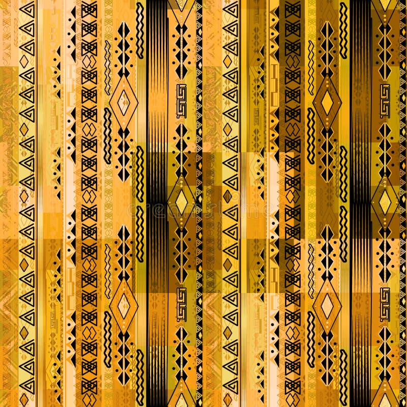 African Ethno Abstract Seamless Tribal Pattern with Folk Element Stock ...