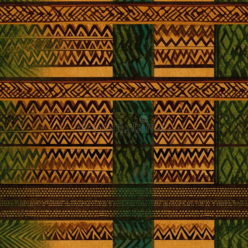 African Fabric in Earthtones Seamless Pattern Background for Textiles ...