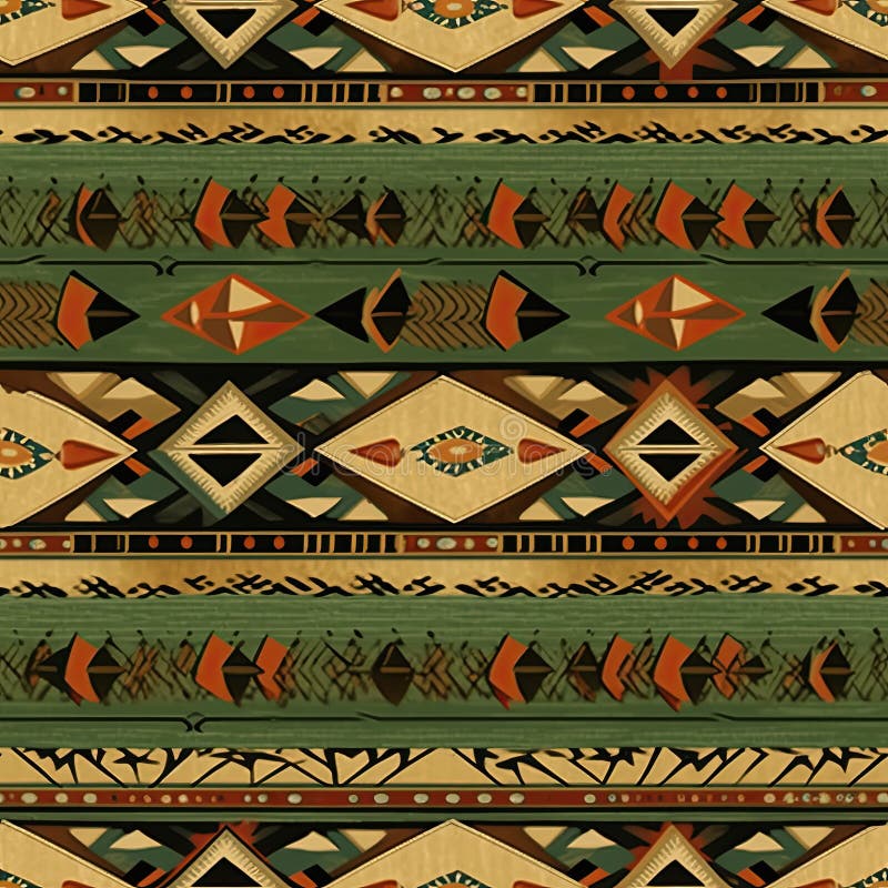 African Fabric in Earthtones Seamless Pattern Background for Textiles ...