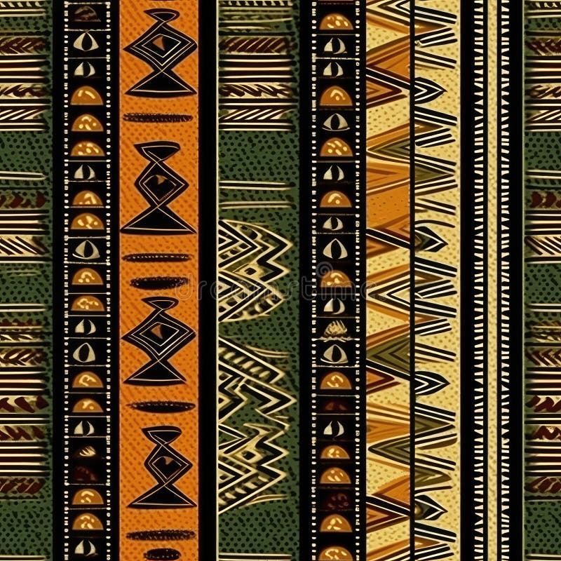 African Fabric in Earthtones Seamless Pattern Background for Textiles ...