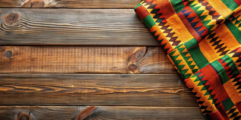 African Fabric on Wooden Background, Fabric, Texture, Pattern Stock ...