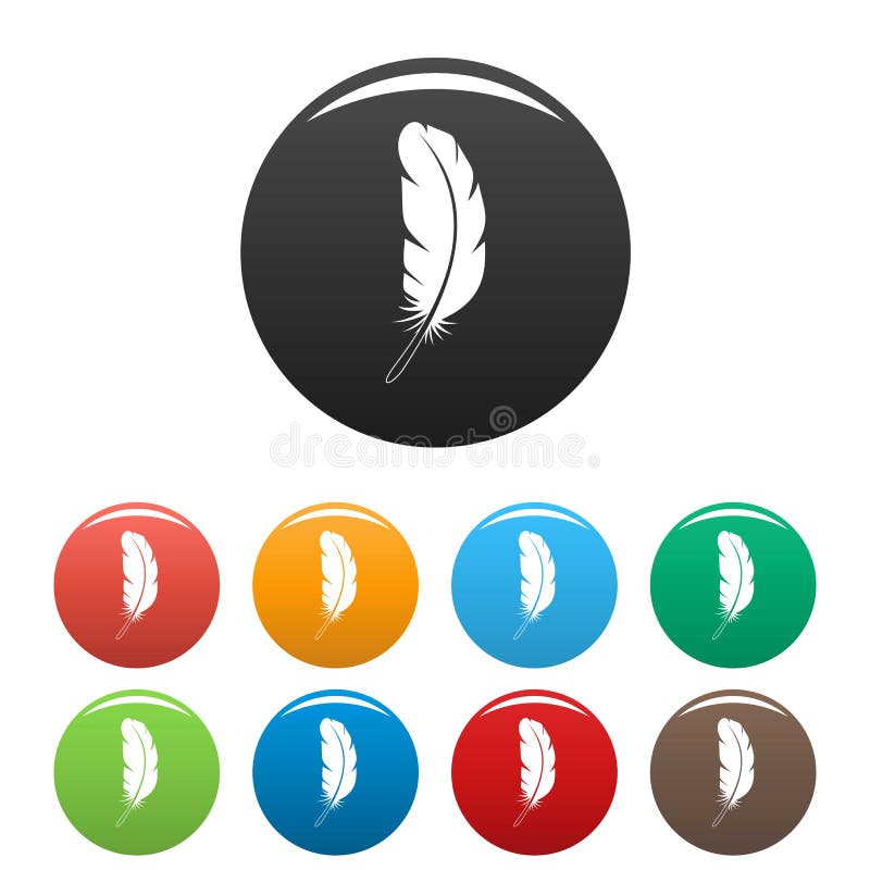African Feather Icons Set Color Stock Vector - Illustration of hipster ...