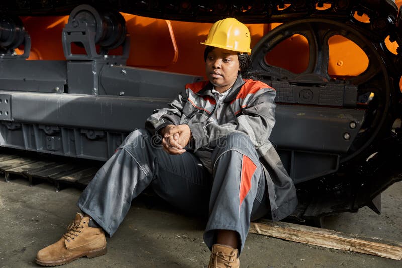 Worker Resting on Construction Site Stock Photo - Image of logistics ...
