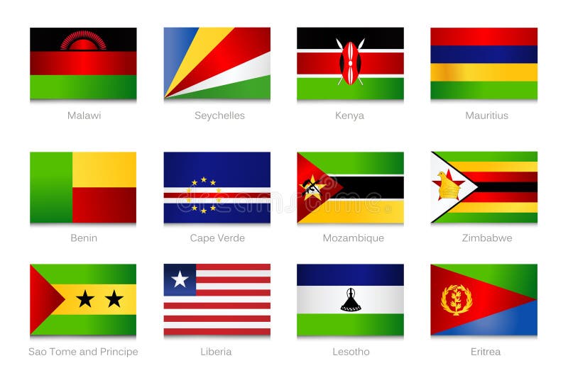 African Flags. Collection Part 4 Stock Vector - Illustration of ...
