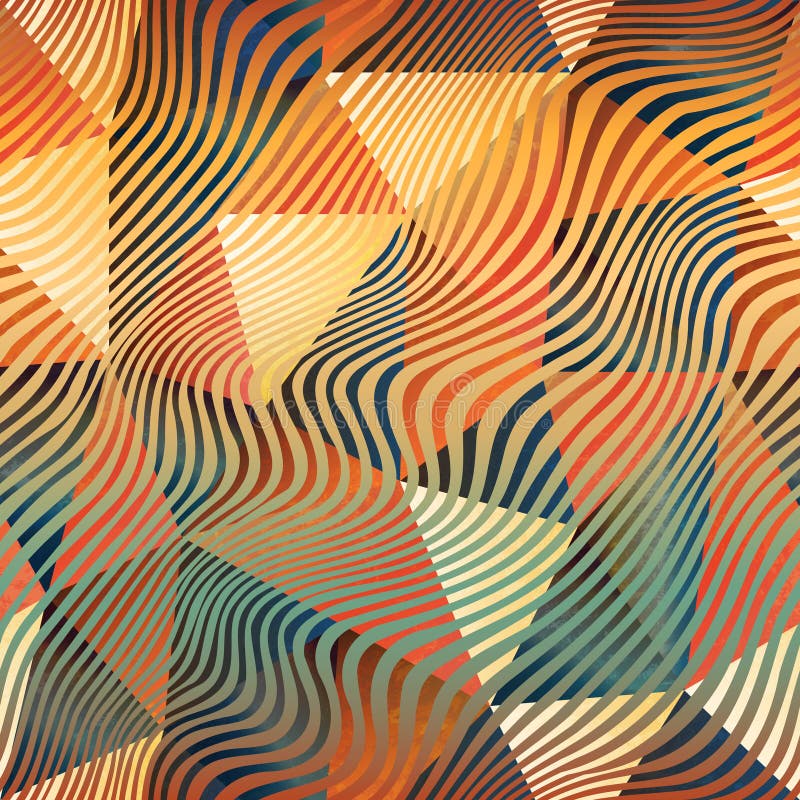 African Geometric Seamless Pattern with Grunge Effect Stock Vector ...