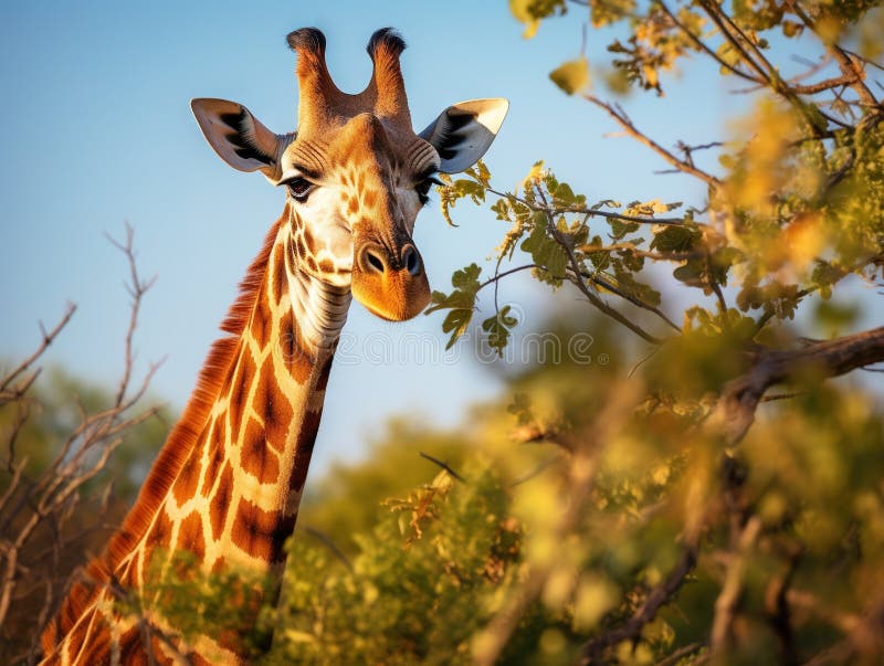 African Giraffe stock illustration. Illustration of south - 293687684