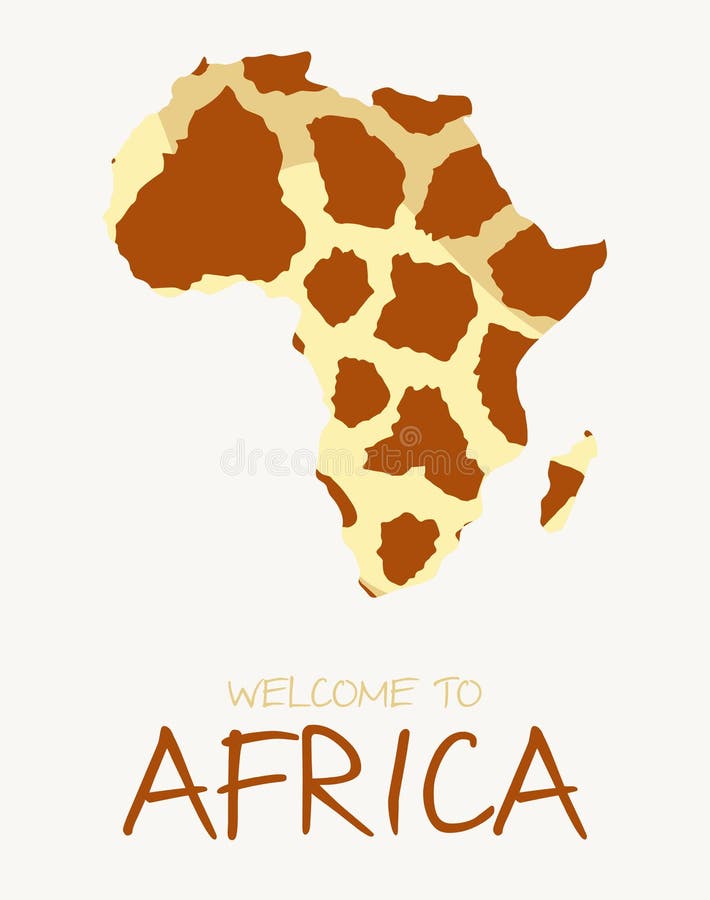 African Giraffe Map Illustration Stock Vector - Illustration of ...