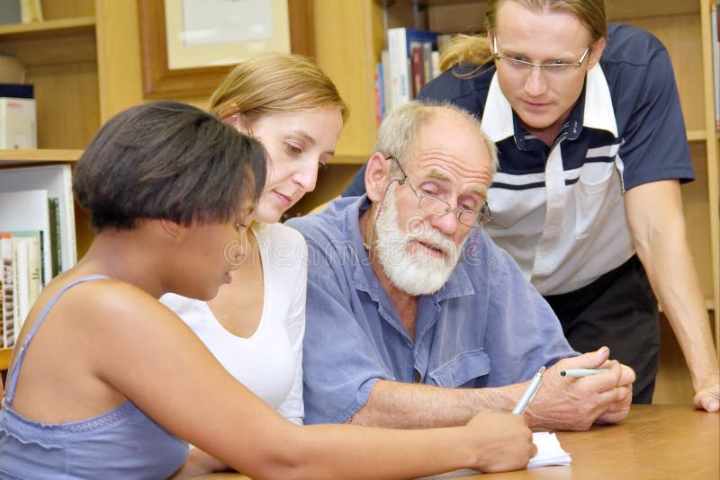 African Girl Explains Something To Others Stock Image - Image of ...