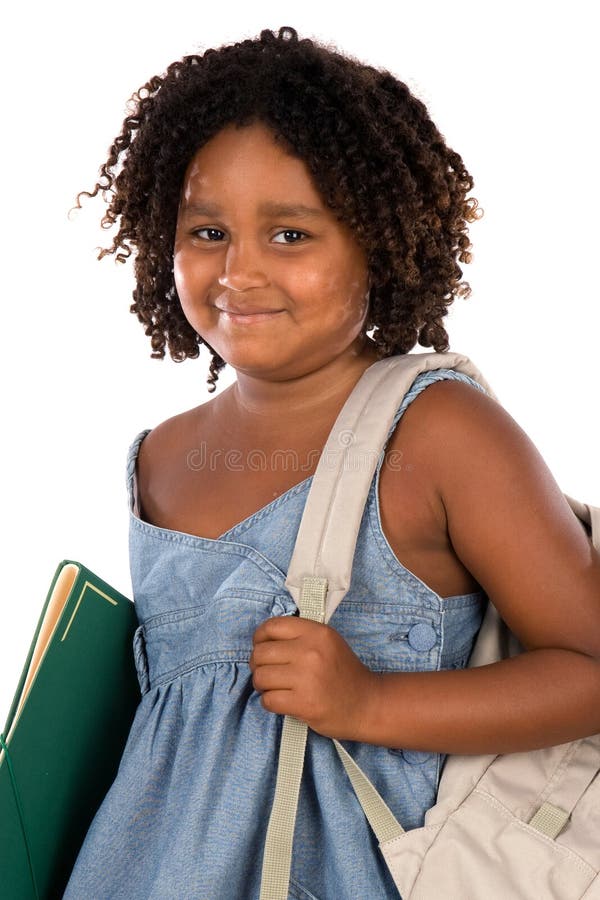 Smart Black Girl Thinking Over Assignment Stock Image - Image of ...
