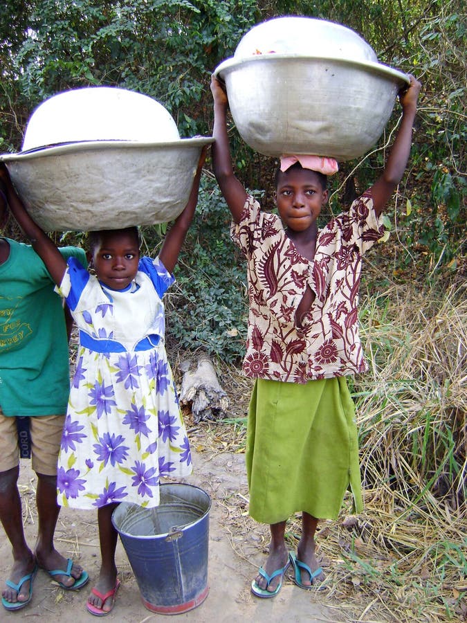 African Girls Taking Water - Ghana Editorial Stock Image - Image of ...