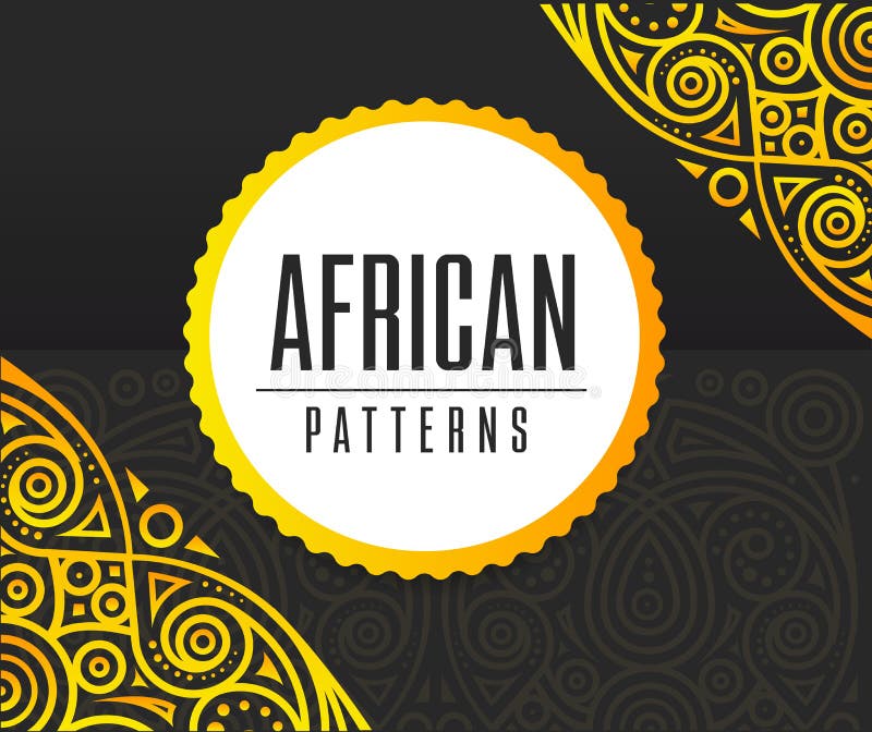 African Golden Pattern on Black Background Stock Vector - Illustration ...