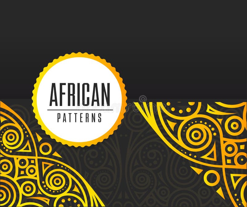 African Golden Pattern on Black Background Stock Vector - Illustration ...