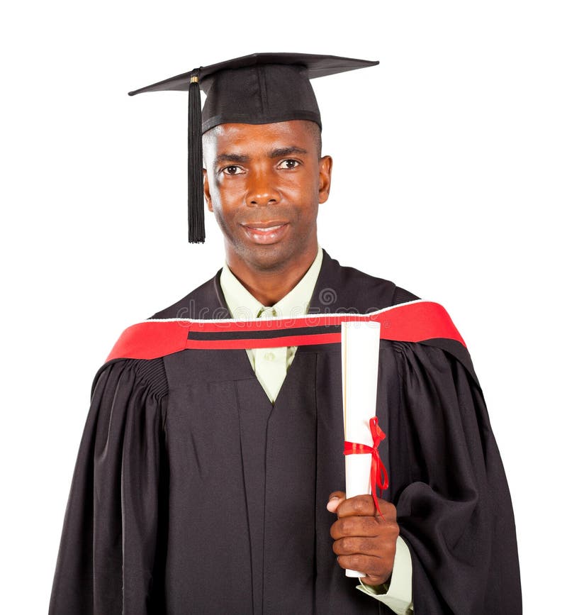 African Graduate at Ceremony Stock Image - Image of afro, gown: 37037511