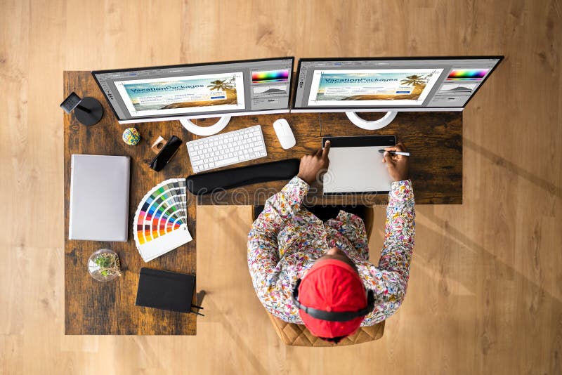 African Graphic Web Designer Stock Photo - Image of retouch, designer ...