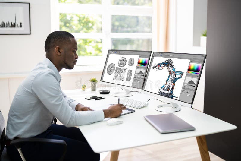 African Graphic Web Designer Stock Photo - Image of male, office: 240063762